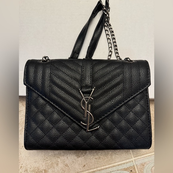 YSL look-alike | Bags | Ysl Lookalike Quilted Black Hand Bag With ...